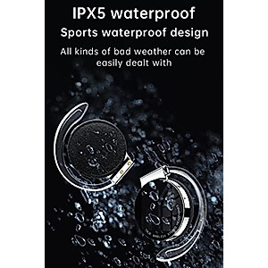 True Wireless Earbuds, Over-Ear Bluetooth 5.2 Earphones with Microphones,Deep Bass, IPX5 Waterproof HiFi Stereo Headsets Sport Ear Hook LED Display Wireless Ear Buds for Gym,Running,Workout (White)