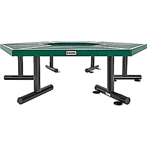 Global Industrial Hexagon Outdoor Tree Bench, Expanded Metal, 73" L x 63" W x 18" H, Green