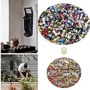 laffeya Can Crusher 16oz, Can Crusher with Can Opener, Aluminum Can Crushers, Can Crusher Wall Mounted Soda Beer Smasher Recycling Tool (16 oz, Black)