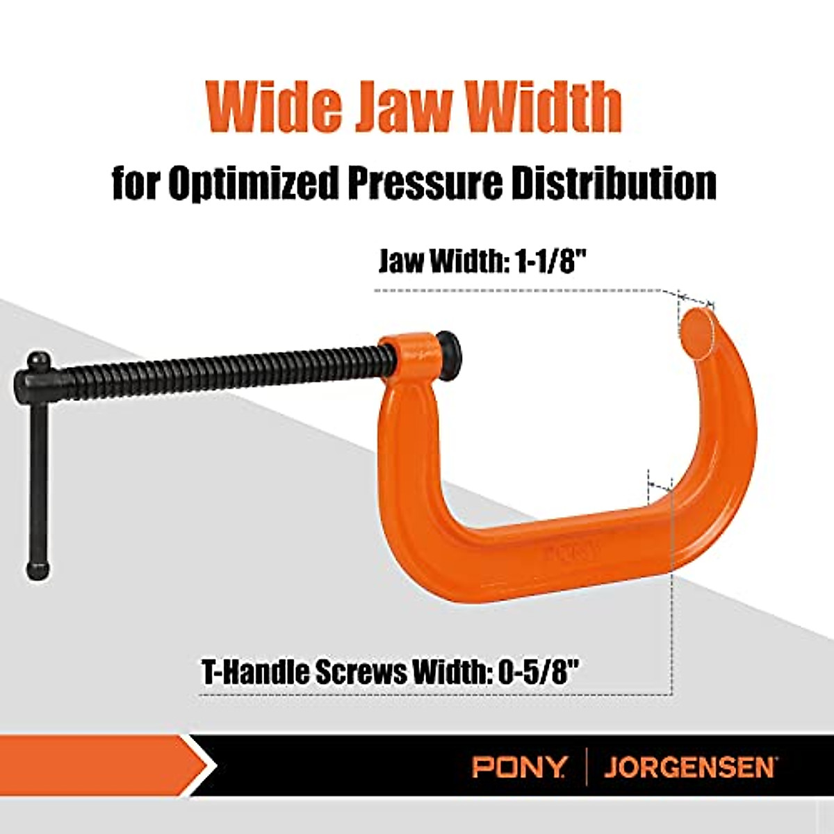 Pony 6-in C-Clamp Set, Clamps for Woodworking,1200lbs Load Limit, Ideal for most DIY, Woodworking and Household Clamping Projects-2 Pack