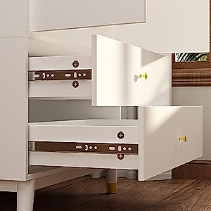 DiDuGo 2-Door Wardrobe Closet with 2 Drawers, Armoire Wardrobe Closet with Hanging Rod, Bedroom Armoire Closet with Wooden Legs, White and Gold (31.5”W x 19.1”D x 71.1”H)