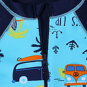 HUAANIUE Baby/Toddler Boy One-Piece Swimsuit UPF 50+ Long Sleeve Swimwear