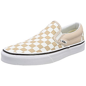 Vans Unisex Adults' Classic Slip on Trainers, Beige ((Checkerboard) Frappe/True White Qco), 7.5 UK 41 EU