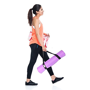 Sol Living Carry Straps Black Cotton Yoga Mat Sling Adjustable Carrying Strap Fitness Exercise Strap
