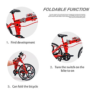 Ming You Alloy Bike Toy - The Die-cast Cross-Country Bike Model is Used for Various Home Decorations, Handicraft Collections. Birthday Gifts for Boys and Girls Bicycle Loversycle Lovers (Black/Red)