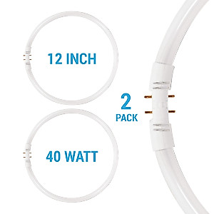 KOR (Pack of 2) FC40T5/-12 T5 Flurescent Circline - 40 Watt - 2GX13 Base - (FC12T5) (3500K - (Neutral White))