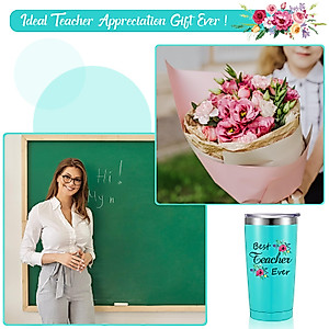 Patelai Teacher Appreciation Gifts for Women Best Teacher Ever Tumbler with Straw 20 oz Thank You Gifts for Women Travel Mug Teacher Gifts for Graduation Teachers Birthday Gifts