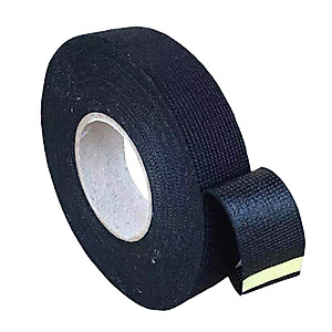 Seigun,Wire Harness Automotive Cloth Tape, Black Wire Loom Harness Tape,High Temp Wire Harness Wrapping Tape,Noise Damping Heat Proof,Felt Tape (19MM × 15M)（2pack）