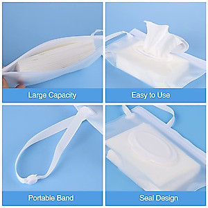 Susimond 6pcs Portable Wet Wipe Pouch Dispenser, Refillable Reusable Wipe Holder, Eco Friendly Baby Wipes Dispenser Container, Travel Wet Wipe Container for Travel, Strollers, Backpacks