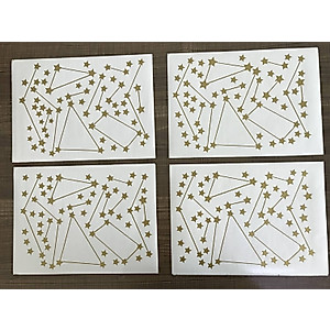 DXLING 190 Gold Star Constellation Wall Decal Kids Bedroom Removable Decoration Outer Space Nursery Sticekrs Zodiac Astronomy Art Mural Decor ZB162 (Gold)