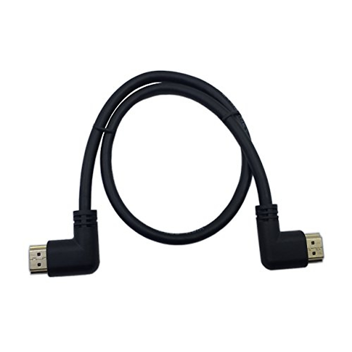 Cerrxian 0.5m High Speed HDMI 2.0 HDMI Left Angle Male to HDMI Right Angle Male Short Cable Ultra HD 4k x 2k HDMI Cable Supports Ethernet, 3D, 4K and Audio for TVs, Laptops(Black)(lm-rm)