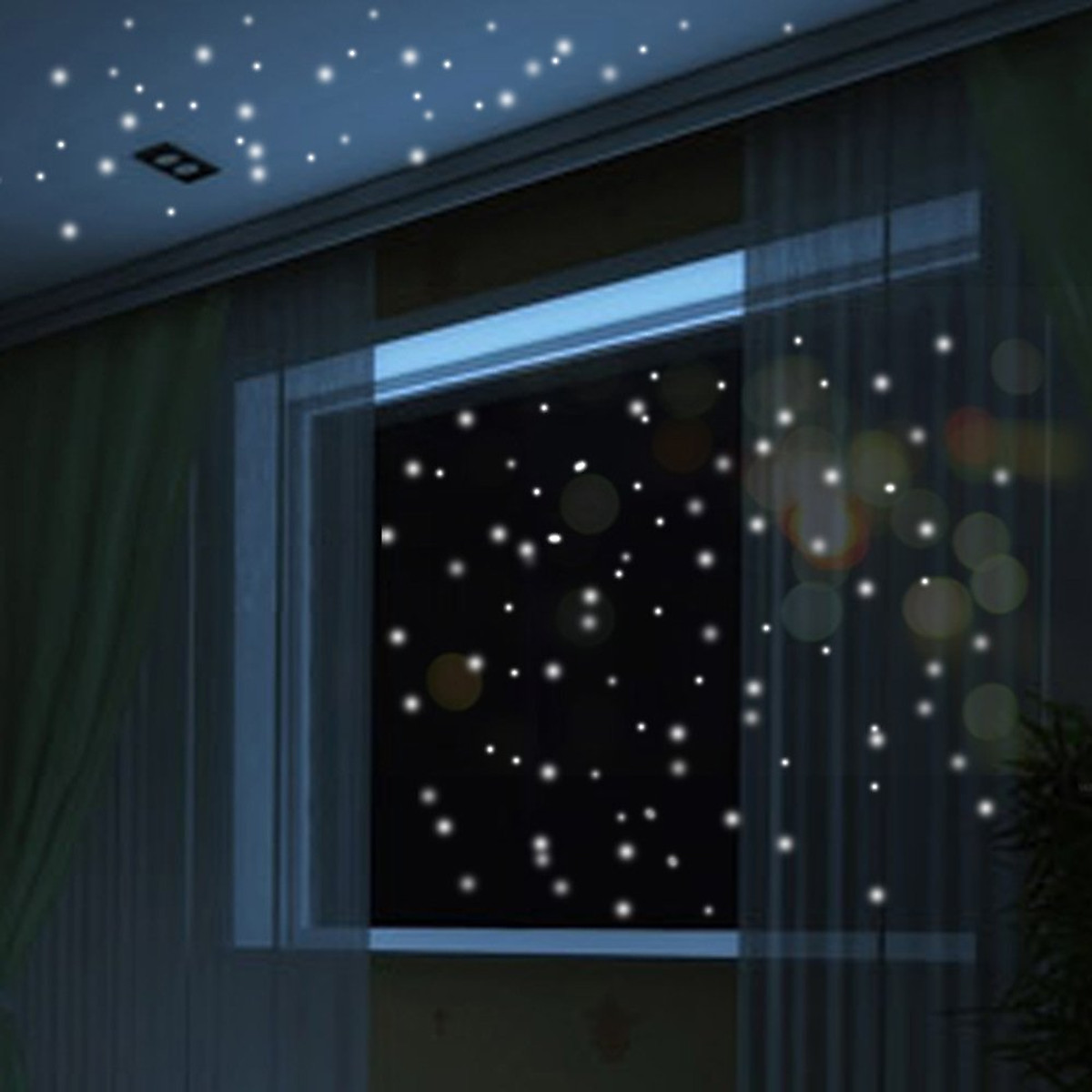 AkoMatial Glow in The Dark Stars for Ceiling or Wall Stickers Luminous Dots Decals Galaxy Glow Star Set for Kids Bedroom Decoration 104Pcs