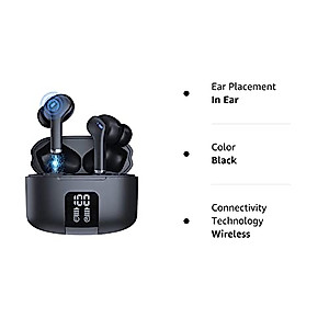 Turkal Wireless Bluetooth 5.3 Earbuds Compatible with iPhone & Android,Deep Bass Noise Cancelling Headphones with 4 Mic,27H Playtime,IPX5 Sweat Resistant,HiFi Stereo Sound in-Ear Blue Tooth Earphones