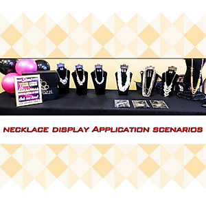 Codant 12.5 Inch Black Velvet Necklace Display Stands for Selling,Tabletop Necklace Display Stand for Jewelry, Foldable Jewelry Display Stands for Selling and Shows(set of 12)