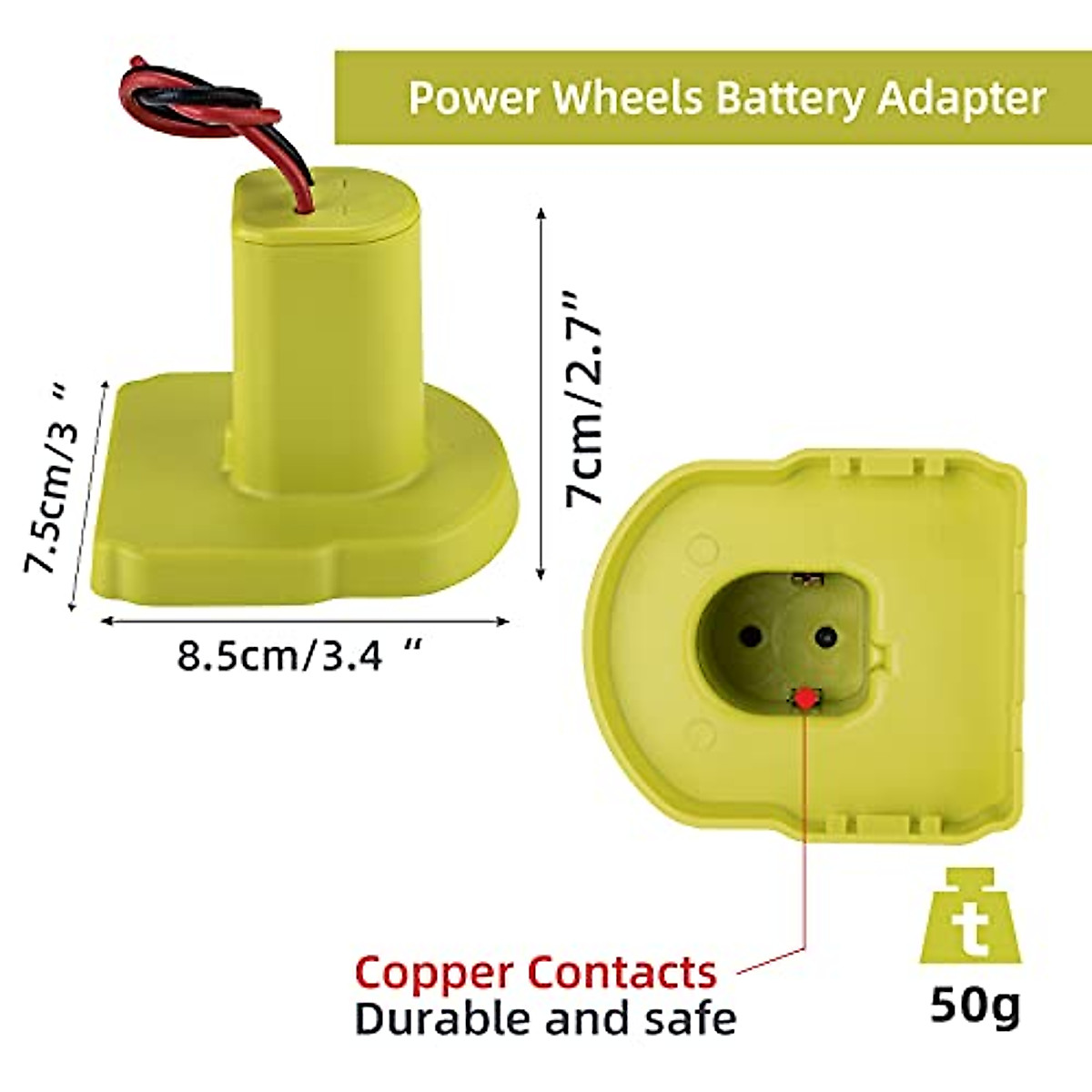 Power Wheels Adapter for Ryobi 18V P108 P107 P102 Battery Dock Power Connector Rc car Rc Truck 12 Gauge Robotics