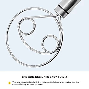 Stainless Steel Flour Coil Stirrer Beater Durable and Easy Cleaning Tool for Whisking Beating & Stirring Egg