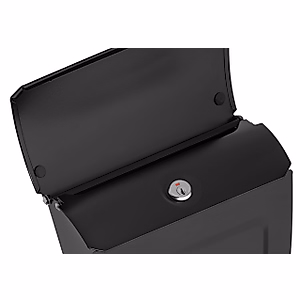 Architectural Mailboxes Aspen Galvanized Steel, Locking, Wall Mount Mailbox, 2594B-10, Black, Small Capacity