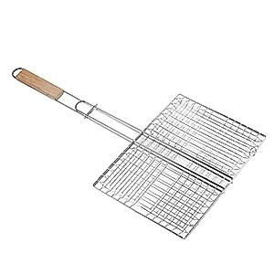 RvSky Garden kit BBQ Grill Basket Stainless Steel Rustproof Multipurpose Fish Grill Basket for Outdoor