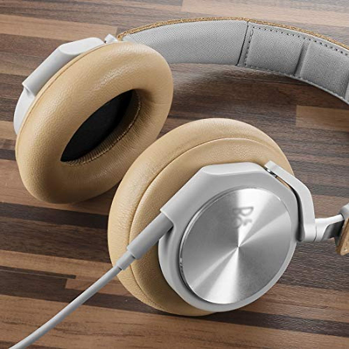 GEEKRIA QuickFit Audio Cable with Mic Compatible with B&O H95, HX, Portal, H9 3rd Gen, H9i, H8i Cable, 3.5mm Aux Replacement Stereo Cord with Inline Microphone and Volume Control (4 ft/1.2 m)