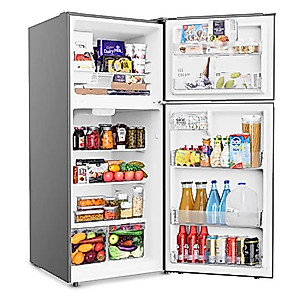 NUTRIFROST 30" Top Freezer Refrigerator - 17.6 Cu.Ft Total Capacity - Reversible Door - Adjustable Thermostat - Metallic Finish