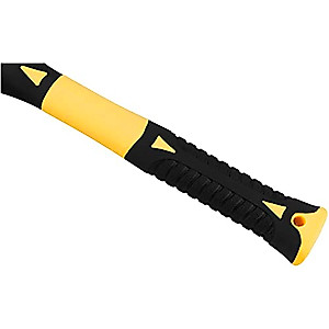 Performance Tool M7105 Heavy Duty Fiberglass Handle Hammer with Anti-Shock Rubber Cushion Grip and Mirror Polished Striking Face, 11-Inch Handle
