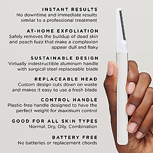 StackedSkincare | Replacement Dermaplaning Blades for Smooth, Radiant, Glowing Skin, Exfoliating Face Blades for Dermaplaning, No Brush or Scrub Needed, 3 Pack