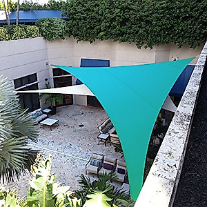 Patio Paradise 6' x 8' x 10' Waterproof Sun Shade Sail with Stainless Steel Hardware-Turquoise Green Triangle UV Block Durable Awning Canopy Outdoor Garden Backyard