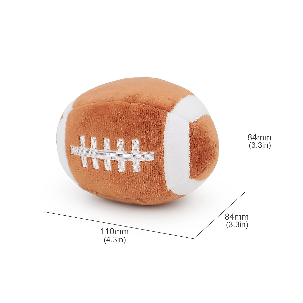 TONYFY Dog Toys Balls - Chewable Plush Rugby for Dogs, Soft Pet Squeaky Ball Stuffed with Fluffy, Durable Indoor & Outdoor Dog Puzzle Toy, Birthday for Puppy Small and Medium Breeds