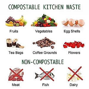Compost Bin, LALASTAR Countertop Compost Bin with Lid, Kitchen Compost Container, Odorless Compost Bucket for Kitchen Food Waste with Carrying Handle, 1 Gallon, Black