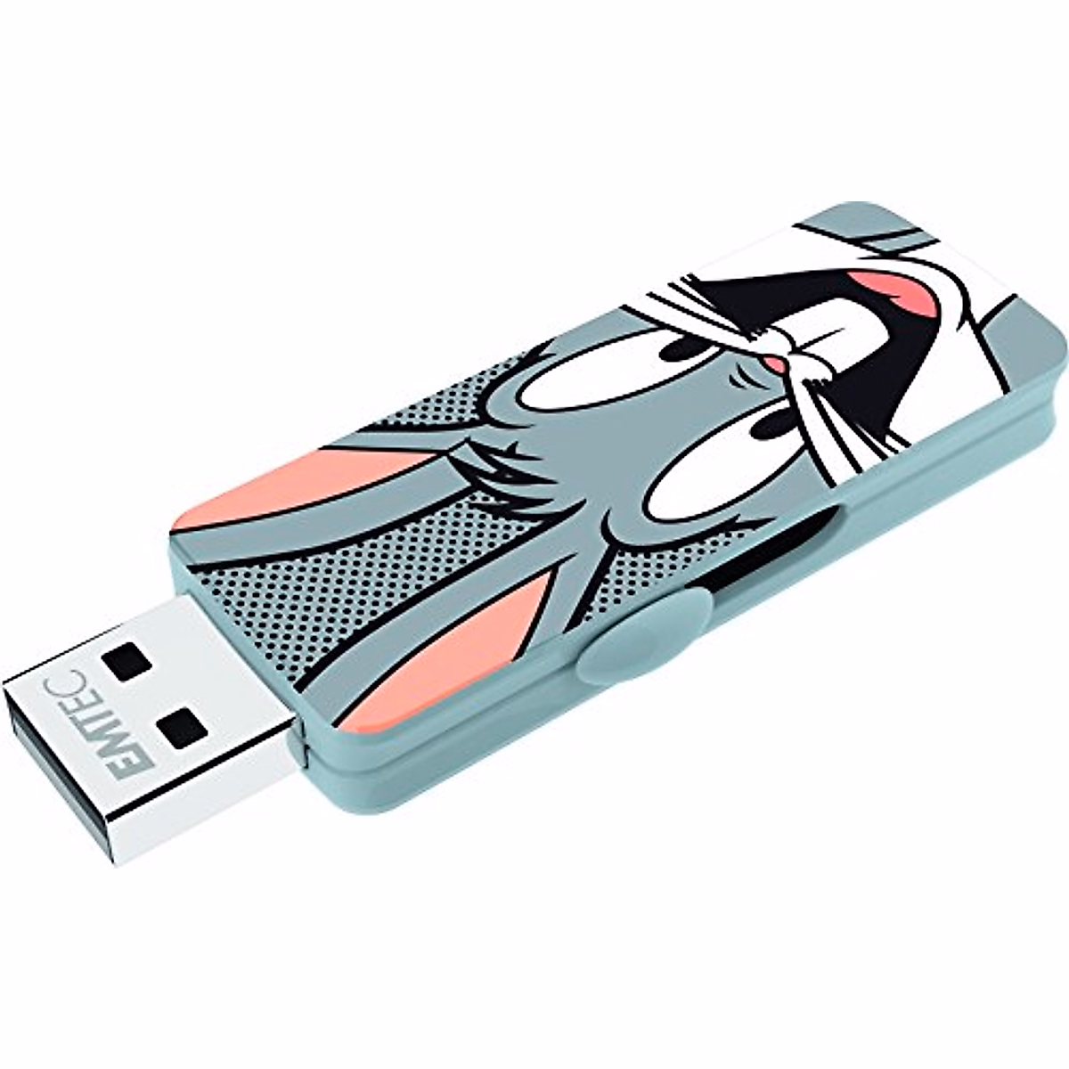 Emtec M700 Flash Drive, 16GB, Bugs Bunny USB 2.0 Capless Slide-Open System