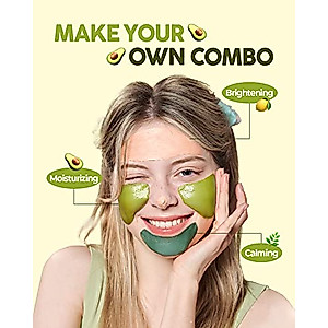 Glam Up Moisturizing Avocado Clay Mask | Vegan Clay Mask, Hydrating Avocado Face Mask for Dry Skin and Sensitive Skin, Gentle Exfoliating Deep Pore Cleansing Clay Face Mask, Blackhead remover - (125ml/4.23 Oz)