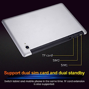 10.1 inch S15 Tablet, 4+32G Full Screen Tablets with Dual SIM Card Slots, Android 8, 1280x800 HD, WiFi, Bluetooth, GPS, 2MP/5MP Camera (Black)