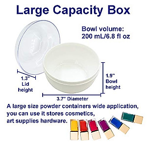 Storage Body Powder Container, Large 3.5" Fluffy Body After-Bath Powder Case, Baby Care Face/Body Villus Powder Puff Box, Makeup Cosmetic Talcum Powder Container with Hand Holder (White)