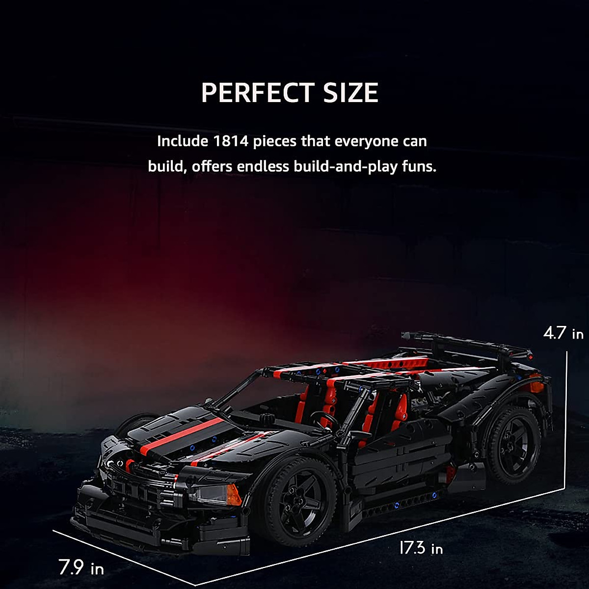 Nifeliz Sports Car X19 MOC Technique Building Blocks and Engineering Toy, Adult Collectible Model Cars Kits to Build, 1:9 Scale Race Car Model (1814 Pieces)