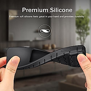 Fintie Protective Case for Apple TV Siri Remote 2021 2022 - Honey Comb Lightweight Anti Slip Shockproof Silicone Cover for Apple TV 4K / HD Siri Remote Controller (2nd Gen / 3rd Gen), Black