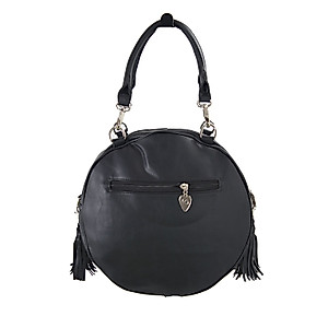 Restyle Gothic Occult Henna Round Bag Black Faux Leather Moon Handbag