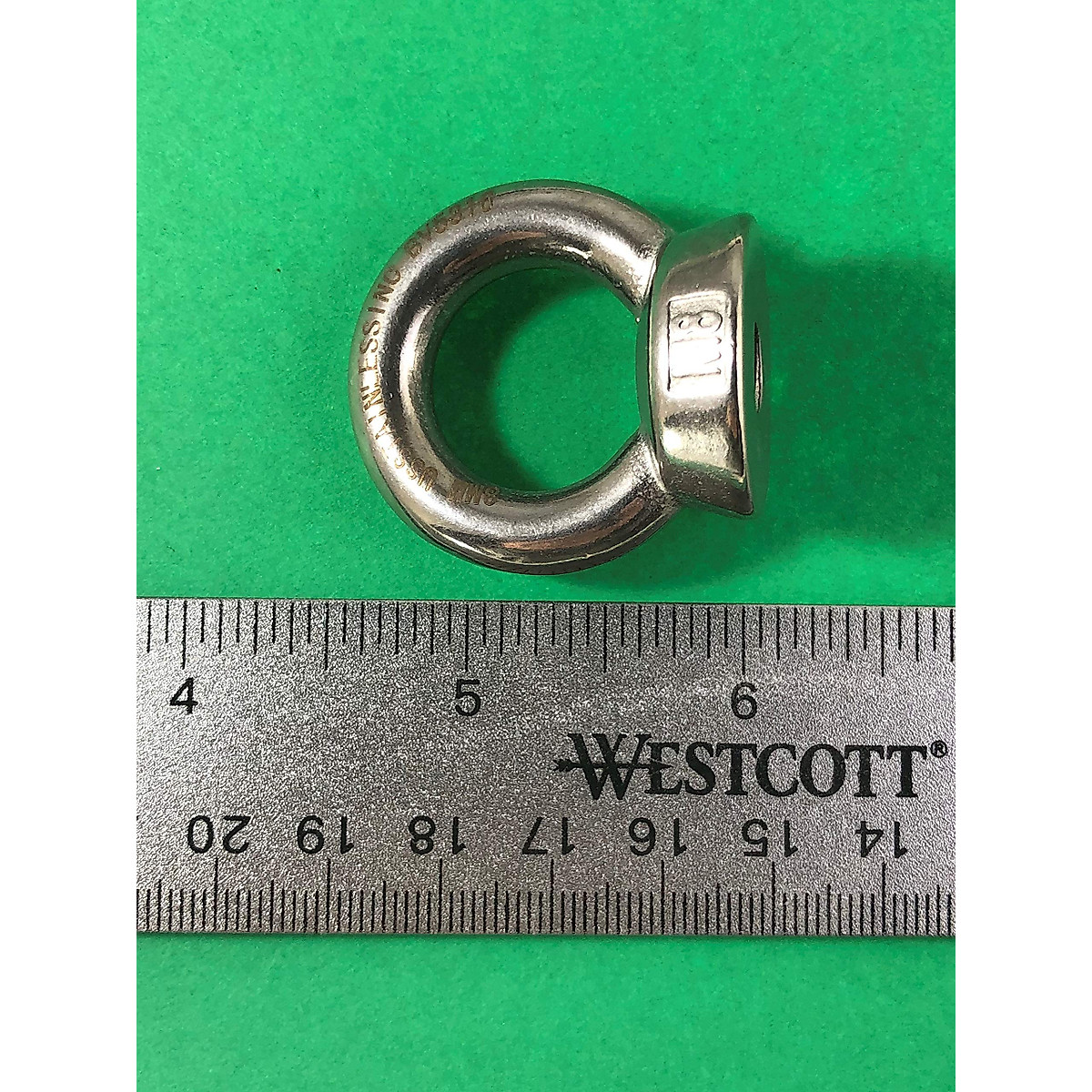 US STAINLESS 2 Pieces Stainless Steel 316 8mm Lifting Eye Nut M8 Heavy Duty Marine Grade Pitch of 1.25