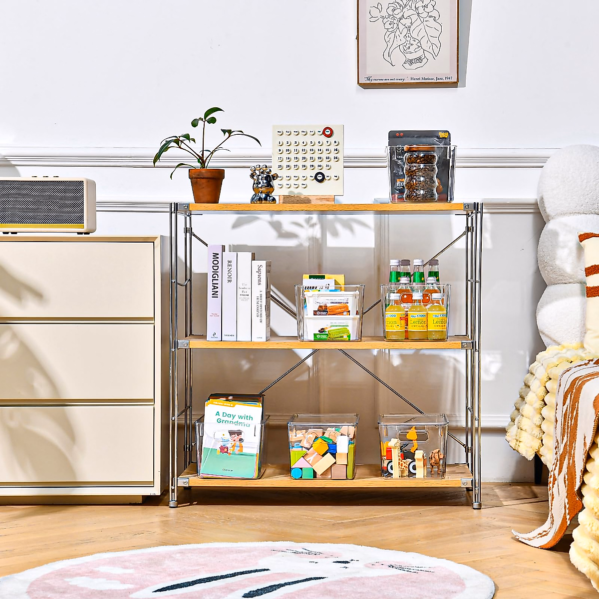 6 Pack Clear Storage Bins with Lids, 7 Quart Stackable Storage Boxes for Storage and Organization, Plastic Storage Containers with Lids, Plastic Bins with Handles for Office, Bedroom, Study Room