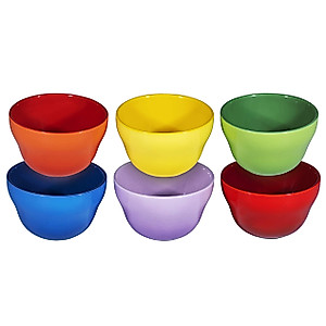 Bruntmor 8 oz Porcelain Bowls Set of 6 - for Ice Cream, Dessert, Soup, Small Side Dishes, Salad, Cereal, Rice - Microwave, Dishwasher and Oven Safe - Gradient Colors