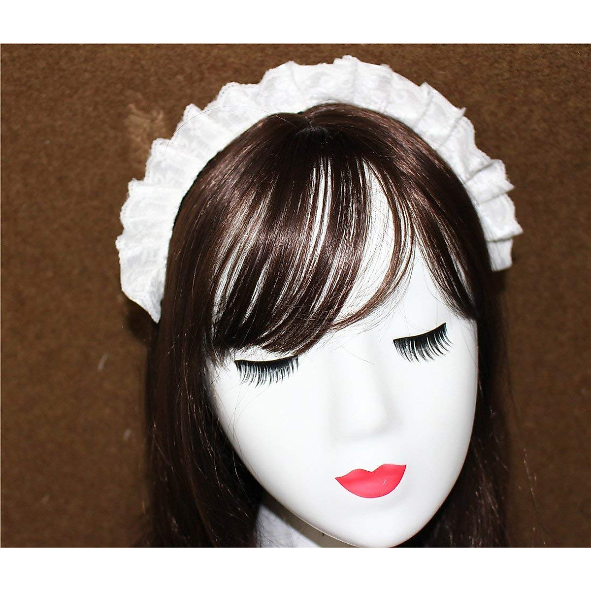 MAYSONG Women's Maid Cosplay Hair Hoop Gothic Headband white