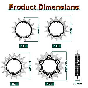 MUQZI Bike Single Speed Freewheel Kit Single Speed Conversion Kit for MTB Fixed Gear Road Bike, 16T