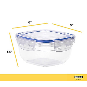Large Plastic Food Storage Container with airtight Lid for Pantry, Fridge- 10 Cup, 80 Oz- BPA Free, Leakproof Sealed Container- Microwave, Dishwasher and Freezer Safe (2.5 Quart)