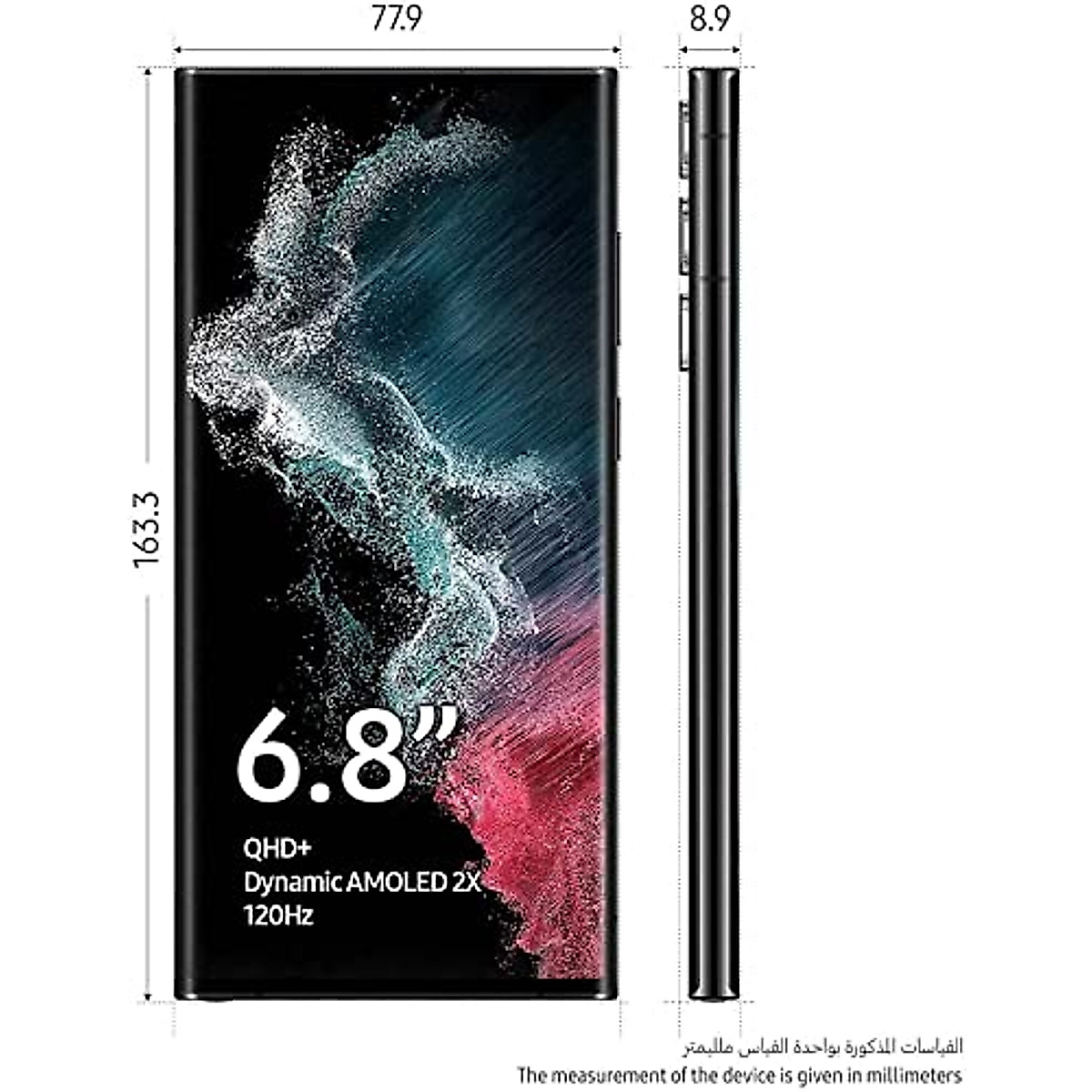 SAMSUNG Galaxy S22 Ultra S9080 5G Dual-SIM 256GB 12GB RAM Factory Unlocked for All Carriers - Phantom Black