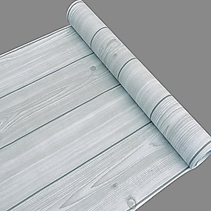 SimpleLife4U Grey Wood Grain Furniture Paper for Countertop Self-Adhesive Shelf Liner Door Sticker 17.7 Inch by 9.8 Feet