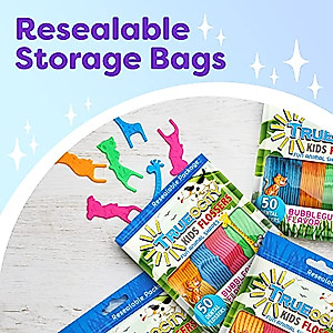 Kids Flossers 4 Pack (200 Total), Kids Floss Picks, Flossers Kids, Floss for Kids, Cute Animal Shapes, Glides Easy Between Teeth, Flosser Helps Prevent Tooth Decay & Gum Disease, Bubble Gum Flavored