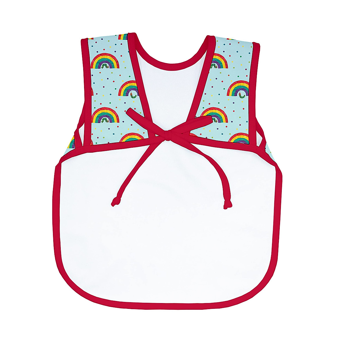 BapronBaby Eric Carle Rainbow Caterpillar Bapron - No Neck Tie Safer Bib for Baby & Toddler - Soft Waterproof Stain Resistant - Machine Washable - Sz Baby/Toddler 6m-3T