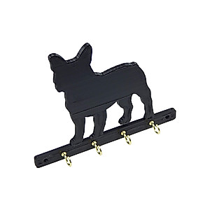 Medallurgy French Bulldog Dog Leash or Key Rack Holder Hanger Hooks Organizer