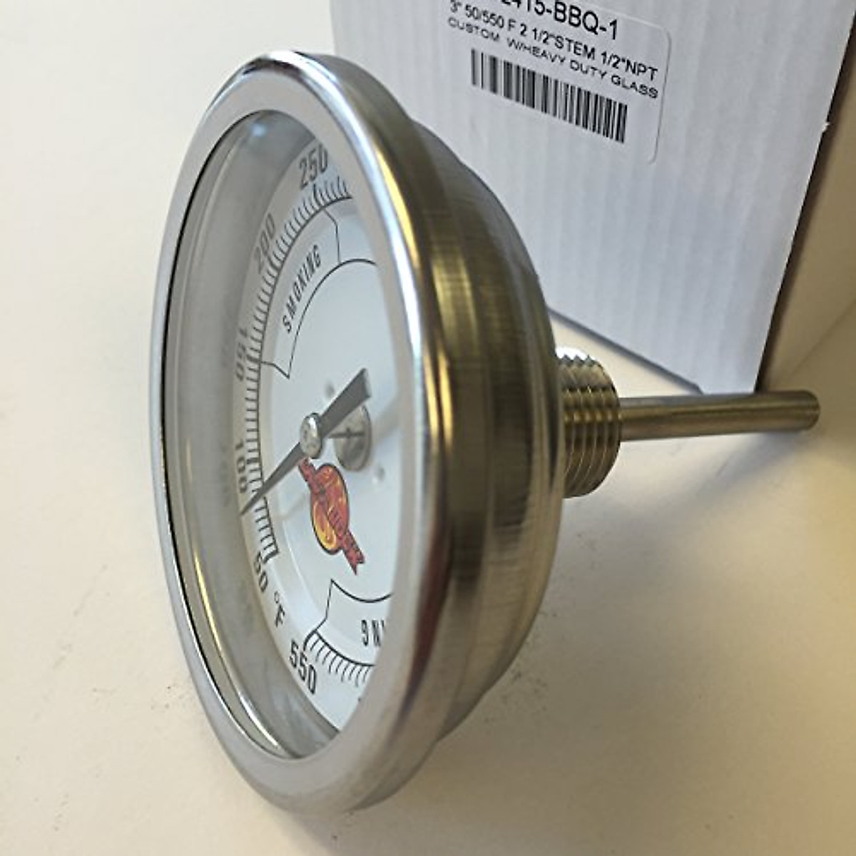 LavaLock® 3" Adjustable Gas Charcoal Smoker Pit Grill BBQ Thermometer Electric Heavy Duty Stainless 2.5" stem