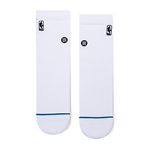 Stance mens Quarter Logoman St Qtr Socks, White, Small-Medium US