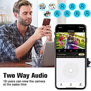 DoHonest Security Camera Outdoor HD 1080P WiFi IP Cam Pan Tilt 360° Surveillance Waterproof Home Security System Motion Detection Auto Tracking 2 Way Audio Night Vision Compatible with Alexa S02